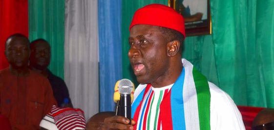 Trouble As APC Governor Candidate, Uche Ogah Campaigns For PDP During ...